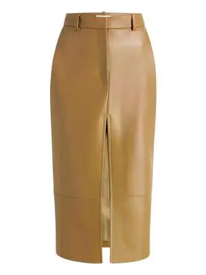 Khaite Lambskin Pencil Skirt Neutrals