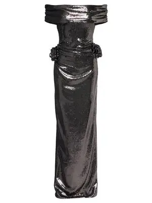 Roland Mouret Embellished Floral-appliqué Gown - Black