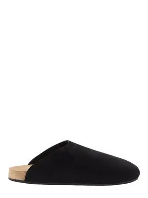 THE ROW Lucca Suede Slip-on Loafers - Black