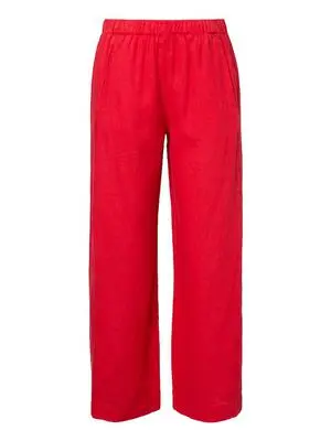Velvet By Graham & Spencer Lola Linen Wide-leg Pants - Red