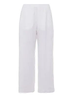 Velvet By Graham & Spencer Lola Linen Wide-leg Pants - White