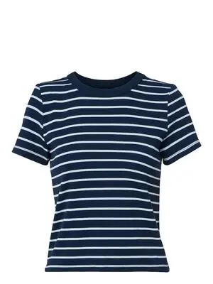 Velvet By Graham & Spencer Brenda Striped Cotton-blend T-shirt - Blue