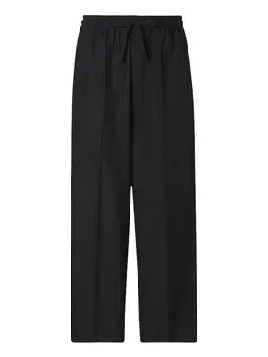 UMIT BENAN Julian Silk Straight Pants - Black