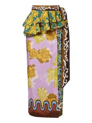ALEMAIS Arnie Printed Cotton Wrap Skirt - Multicoloured