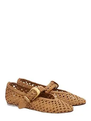 ZIMMERMANN Alchemy Woven Leather Mary Jane Flats