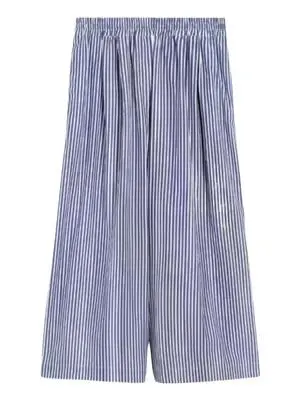 Max Mara Striped Cropped Trousers - Blue