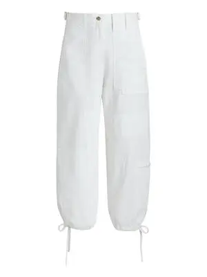 Scanlan Theodore Denim Cropped Cargo Jeans - White