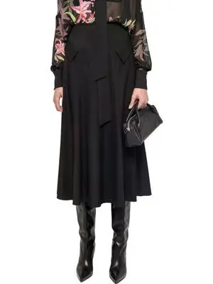 NISSA High-waisted Midi Skirt - Black