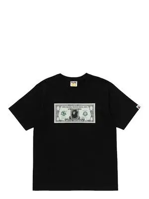 A BATHING APE Banknote Tee Shirt - Black