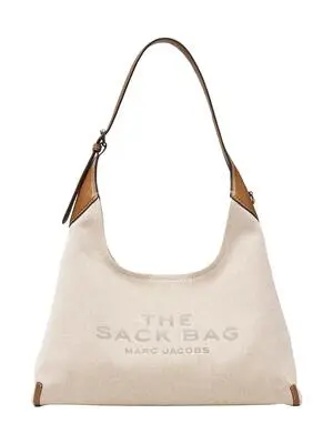 Marc Jacobs Canvas Leather Belted Sack Bag Tan