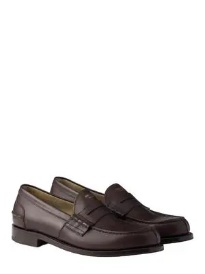 Prada Leather Loafers - Brown