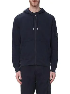 C.P. COMPANY Light Cotton Fleece Zip-up Hoodie - Blue