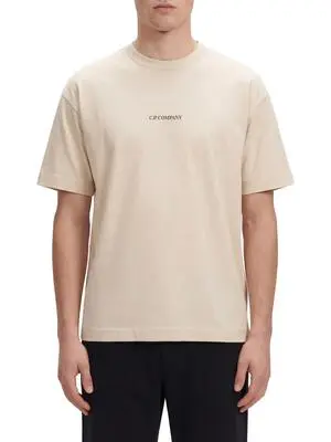 C.P. COMPANY Cotton T-shirt With Logo Beige