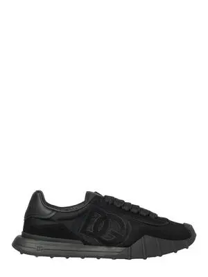 Dolce & Gabbana Dg Athletic Suede And Nylon Sneakers - Black