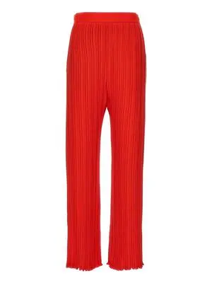 LANVIN Ribbed Wide Leg Trousers - Red