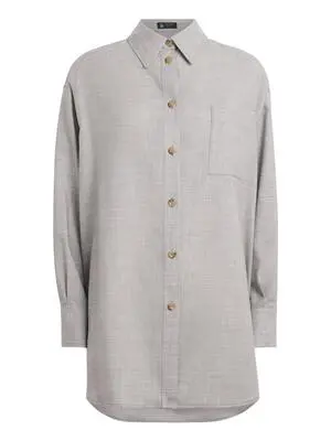 Colombo Cashmere Button-up Shirt - Grey