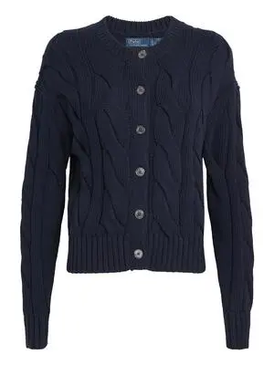 Polo Ralph Lauren Cotton Cable-Knit Cardigan Navy