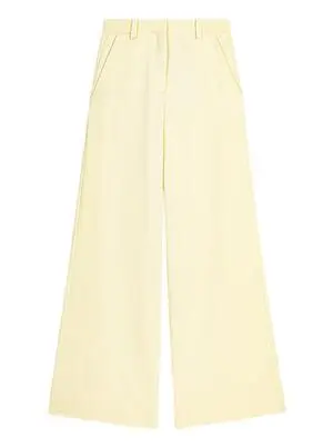 Maje Wide-leg Mid-rise Woven Trousers - Pale Yellow