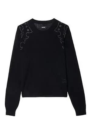 Zadig&Voltaire Rhinestone-embellished Cashmere Jumper - Black