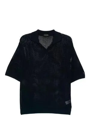 Tagliatore Tilley Knitted Short-sleeve Polo Shirt - Blue