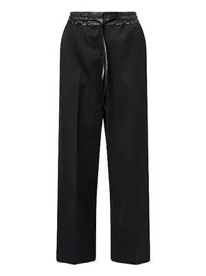 Alaïa Tailored Wool Trousers With Drawstring Waistband - Noir Alaia