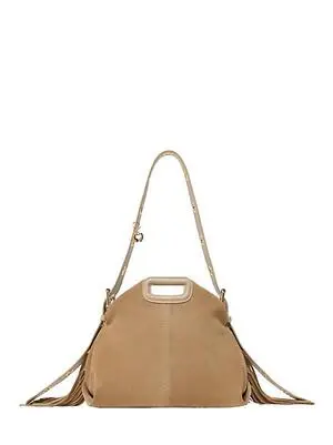 Maje Miss M Suede Shoulder Bag - Camel