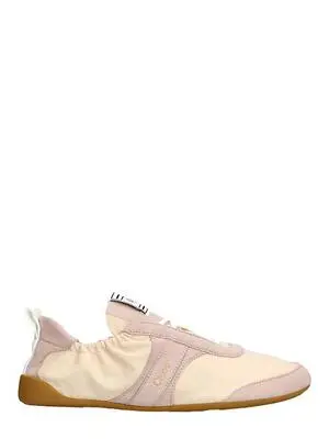 Chloé Woven And Suede Trainers - Blush