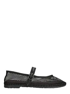 FLABELUS Isabella Mesh Ballet Flats - Black
