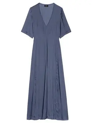 Zadig&Voltaire Rodalan V-neck Satin Midi Dress - Storm