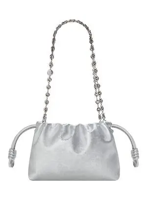 Loewe Flamenco Metallic Mini Clutch - Silver