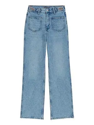 Maje Straight-leg Faded-wash Jeans - Blue