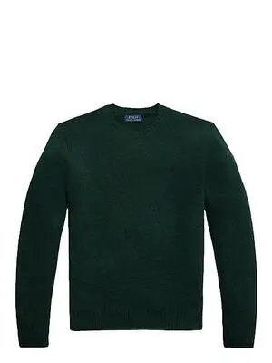 Polo Ralph Lauren Logo-embroidered Wool And Alpaca-blend Jumper - Moss Agate
