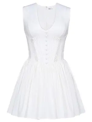House Of Cb Stretch-cotton Mini Dress - Cloud Dancer
