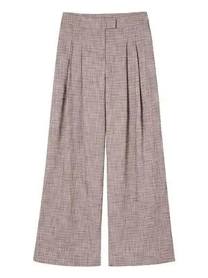 Whistles Checked Pleated Wide-leg Trousers - Multi-coloured