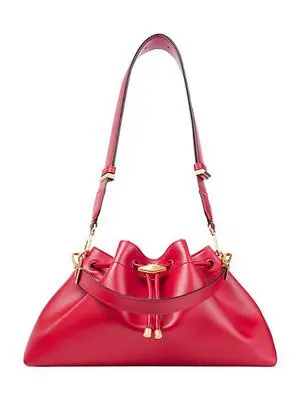 JIMMY CHOO Leather Shoulder Bag - Ruby Red/gold