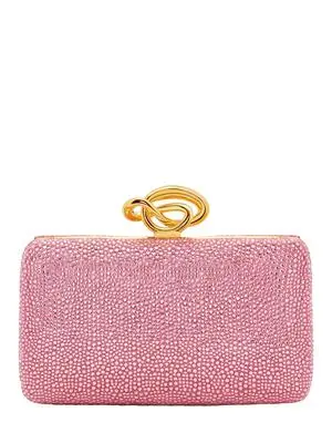 Oscar De La Renta Crystal Pavé Knot Minaudière - Pink