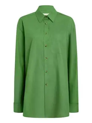 Khaite Long-sleeve Shirt With Pocket - Green