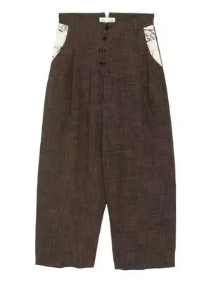 GG IN RED Wide-leg Trousers - Brown