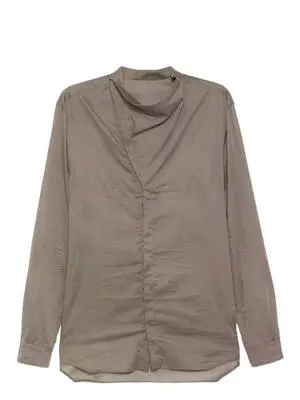 Rick Owens High Neck Island Shirt - Grey
