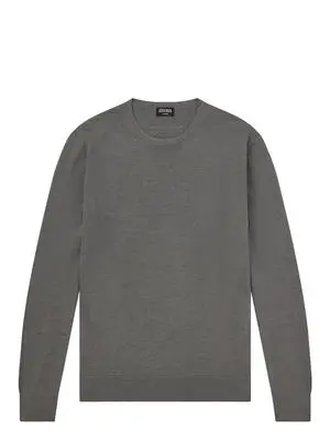Zegna Cashmere And Silk-blend Sweater - Brown