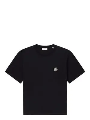 Nn07 Jett 30026 Logo-embroidered Organic Cotton-jersey T-shirt - Black