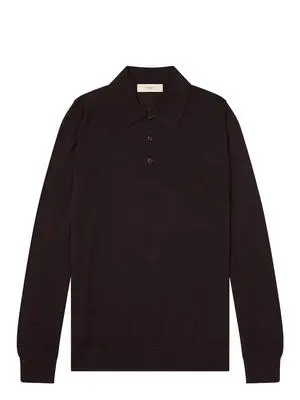 Purdey Wool Polo Shirt - Brown