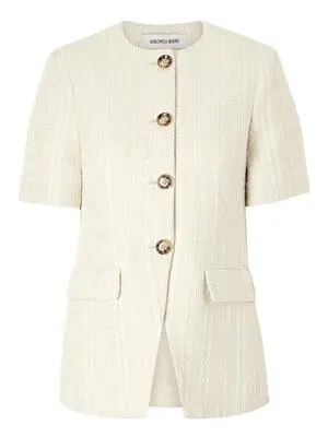Veronica Beard Bodie Cotton-Blend Jacket Ecru