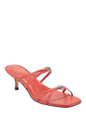 MARC FISHER LTD. Baizel Square Toe Sandals Medium Red