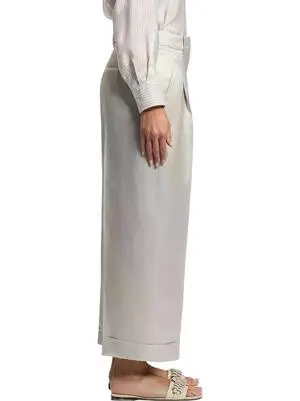 Peserico Cuffed Satin Trousers - Grey