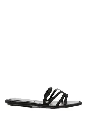 SERGIO ROSSI Strappy Flat Sandals - Black