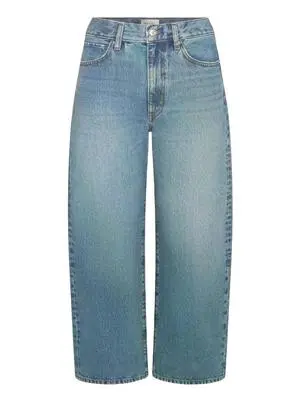 FRAME The Bow Crop Wide Leg Jeans - Blue