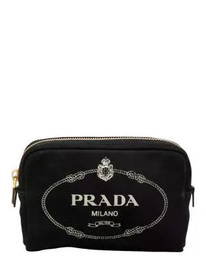 PRADA 2010-2025 Canvas Canapa Logo Pouch