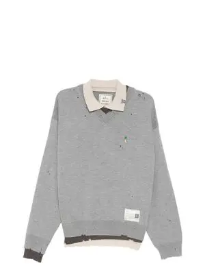 Mihara Yasuhiro Distressed Long Sleeve Sweatshirt - Neutrals