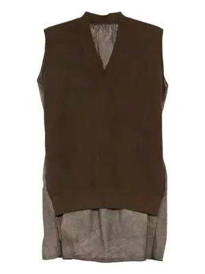 UMA WANG Sleeveless V-neck Top - Brown